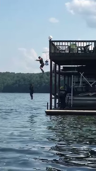 Jumping off the dock - YouTube