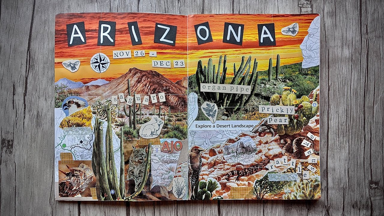 Travel journal with me // The ARIZONA desert ★ collage art asmr ★ - YouTube
