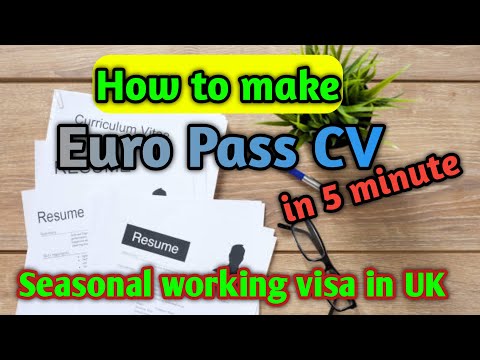 How to make euro pass CV in 5 minute - YouTube