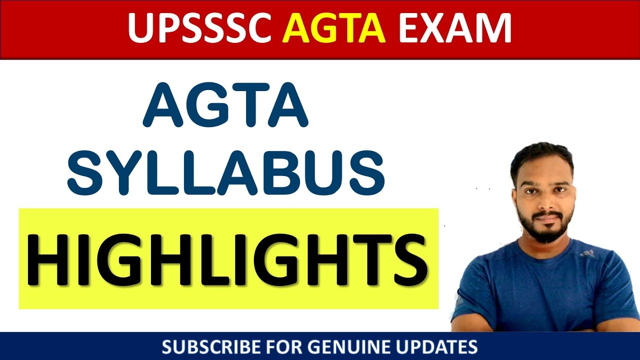 AGTA EXPECTED SYLLABUS | IMP HIGHLIGHTS | UPSSSC AGTA EXAM DATE ...