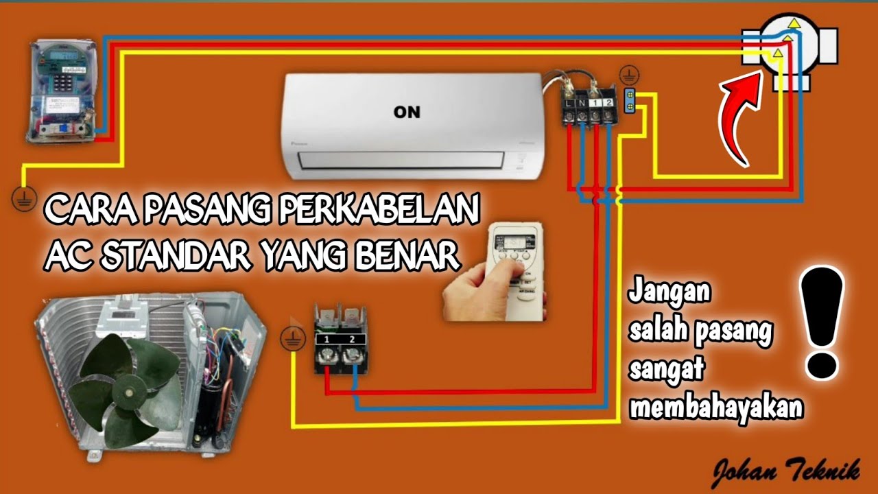 cara pasang kabel indoor ke outdoor ac yang benar - YouTube