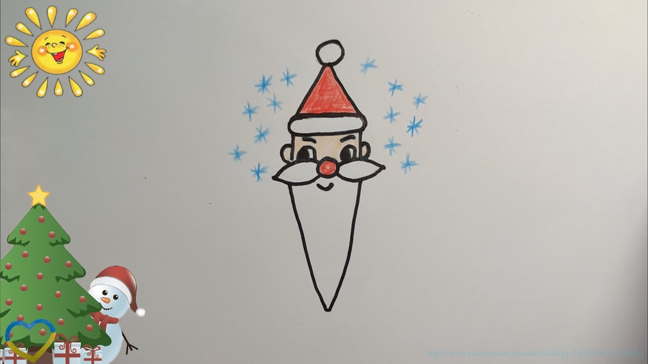 Як намалювати простий малюнок для дітей ДІД МОРОЗ How To Draw A Santa