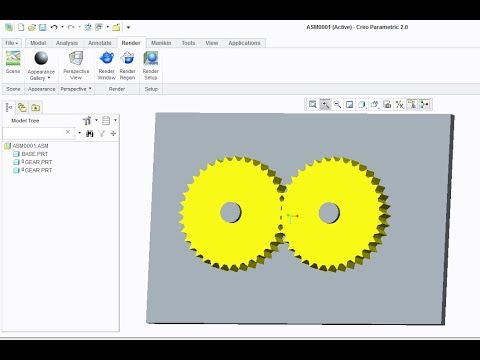 GEAR MECHANISM IN CREO PARAMETRIC - YouTube