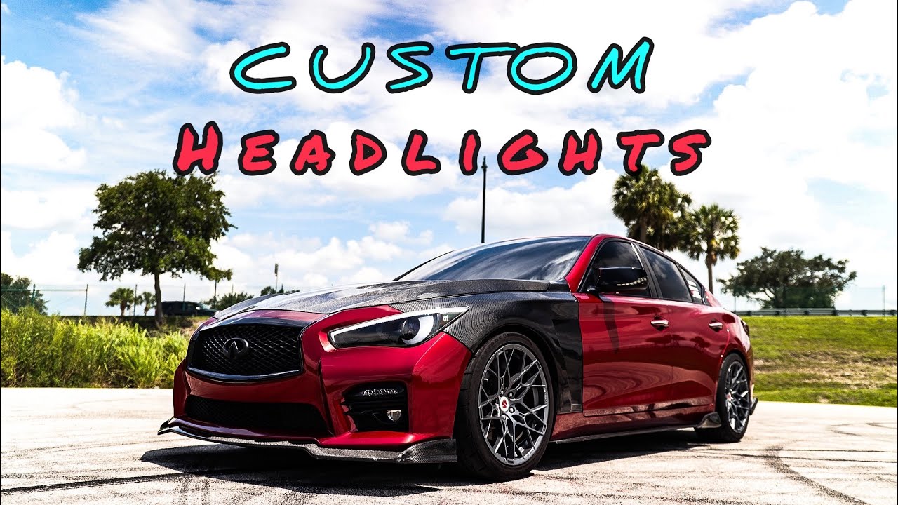 CUSTOM HEADLIGHTS ON MY INFINITI Q50 | ETCHED LOGO | RGB DEMON EYES *1 ...