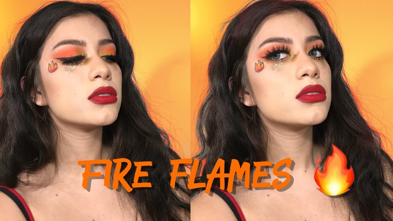 HOT FIRE MAKEUP TUTORIAL🔥 | FIRE EMOJI INSPIRED🔥 - YouTube