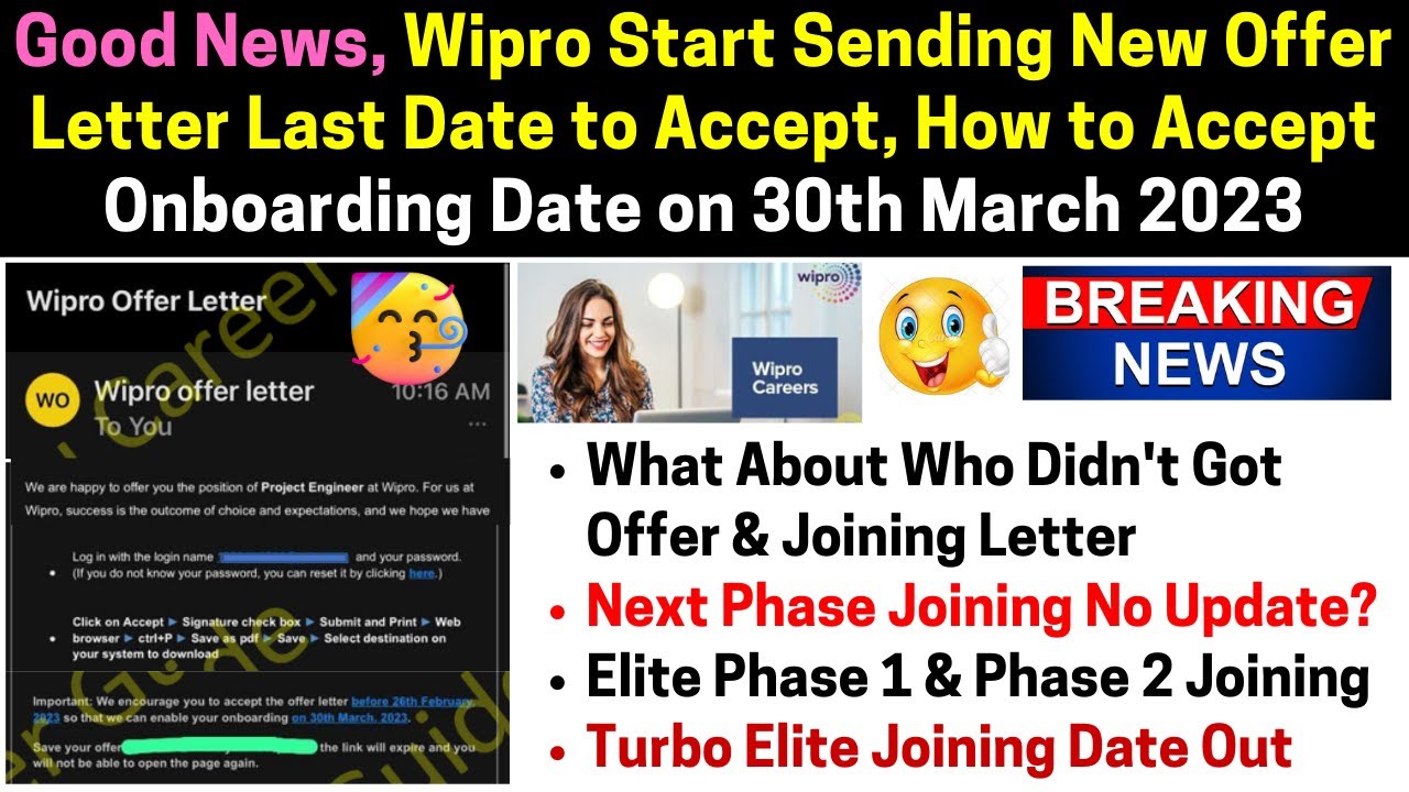 Wipro Breaking Good News Turbo Elite Onboarding Date 30th March 2023 ...