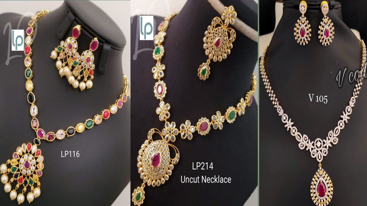 Necklace designs||shorts haram models||one gram gold Jewellery||Madhura ...