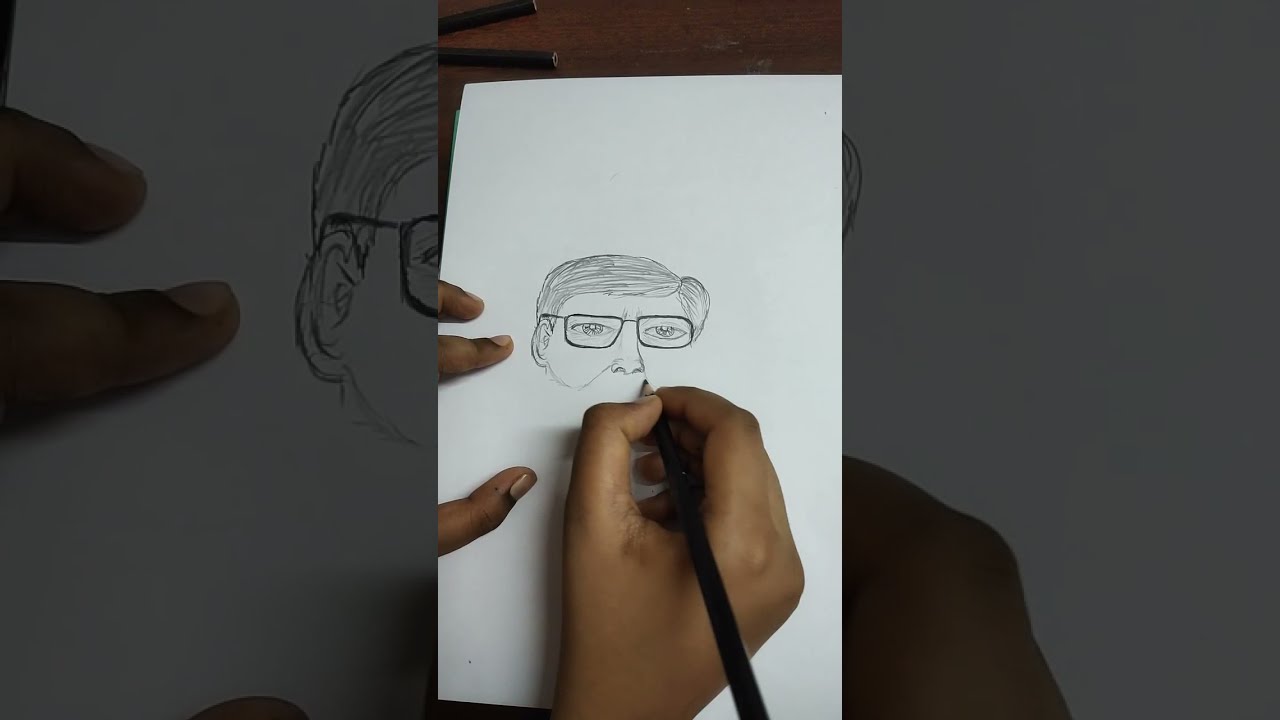 #Shorts/Stephen Hawking's Drawing /pencil art/how to draw Stephen ...