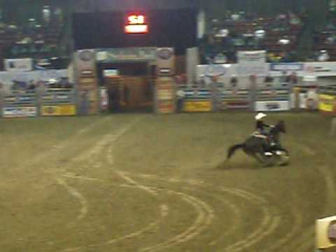 Lindsay Sears barrel racing Billings NILE rodeo 2009 - YouTube