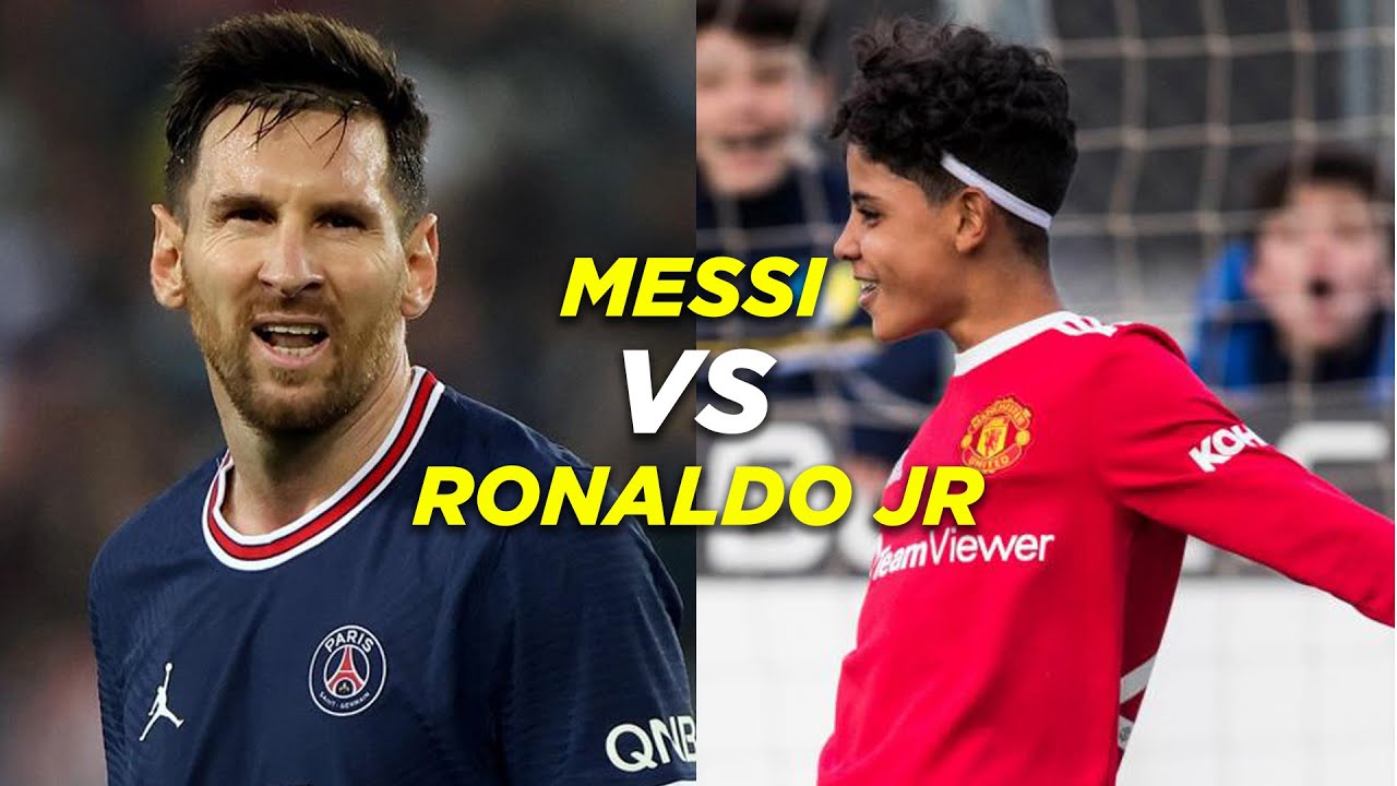 Lionel Messi vs Ronaldo Jr l Football battles - YouTube