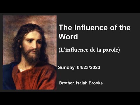 The influence of the word - Past. Isaiah Brooks - 04/23/2023 - YouTube
