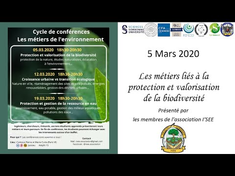 I'SEE les métiers liés à la biodiversité - Emmanuel Gendreau, IEES ...