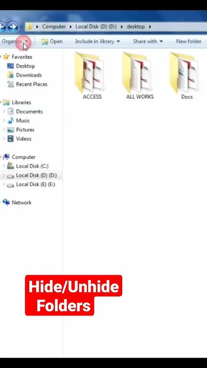 Hide / Unhide Folders in Windows 7 !!! #education #learning #computer #viralvideo - YouTube
