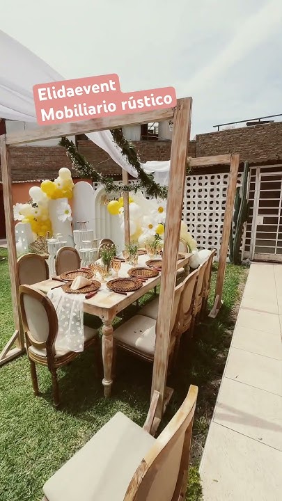 Decoraciones para eventos con mobiliario rústico #elidaevent #bautizo #mobiliariorustico - YouTube
