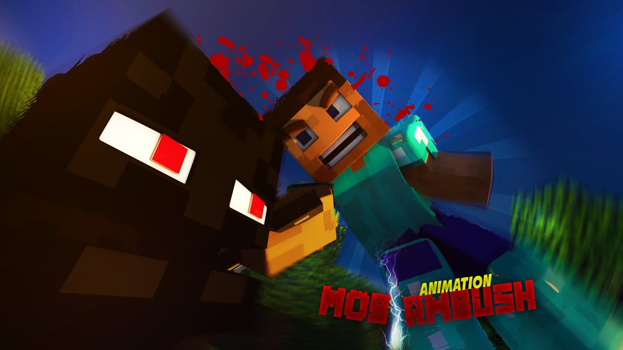Minecraft Fight Animation - Mob Ambush - YouTube