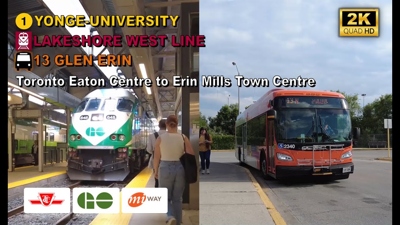 TTC, GO & MiWay POV Walk: Toronto Eaton Centre to Erin Mills Town ...