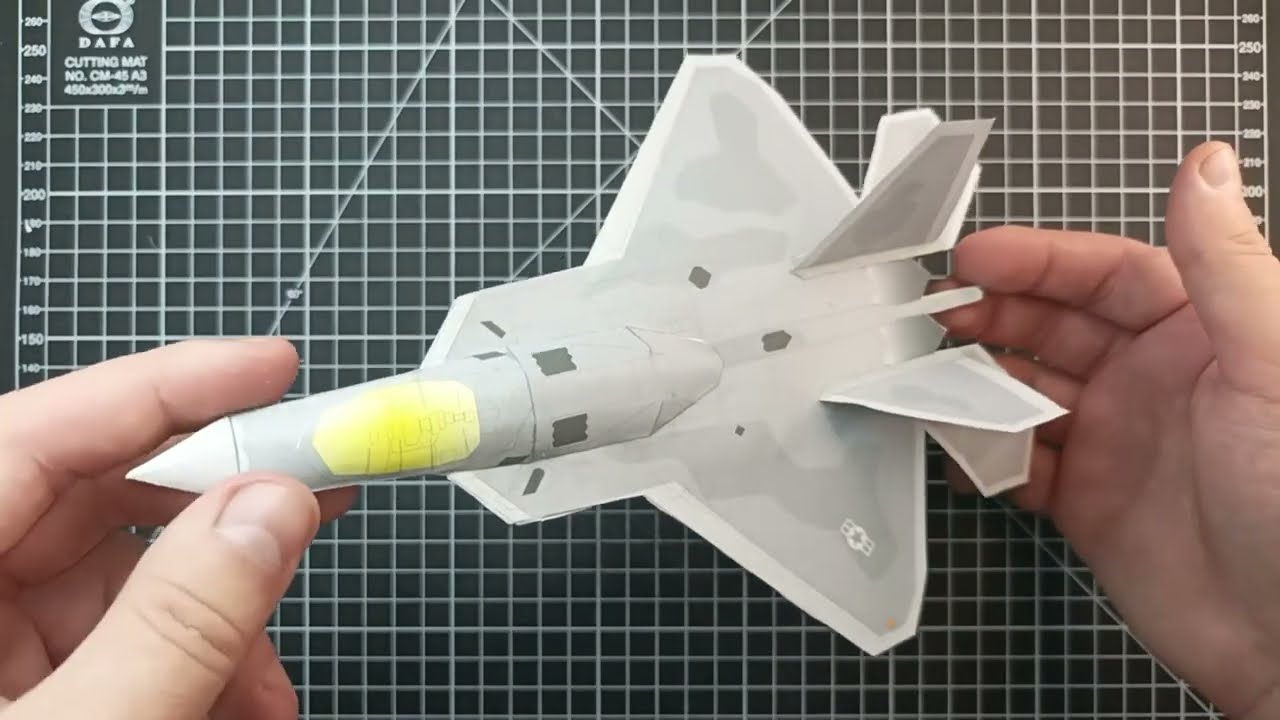 Paper model F-22 Raptor | How to Make a Paper Airplane Model | Paper ...