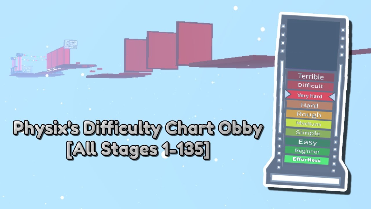 Physix's Difficulty Chart Obby [All Stages 1-135] - YouTube