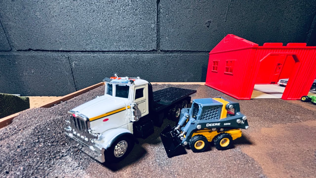1/64 scale John Deere skid steer and Peter built semi set. - YouTube