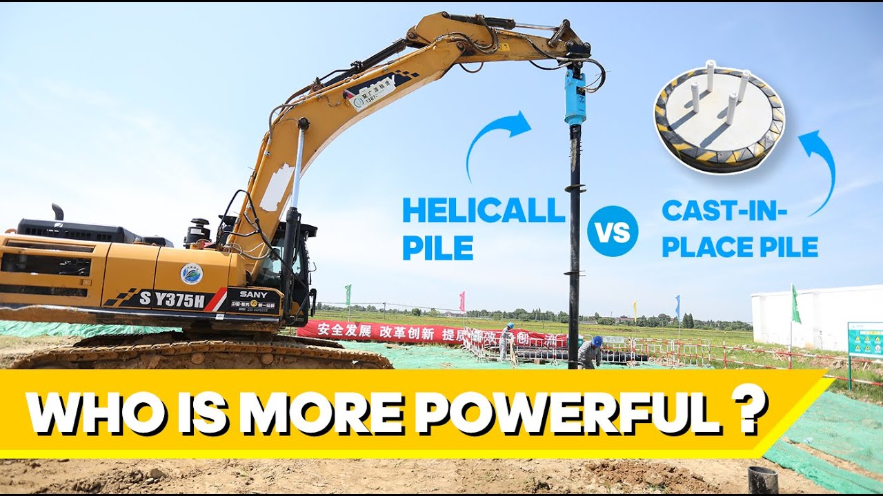 Helicall pile VS cast in place pile, who is more powerful? - YouTube