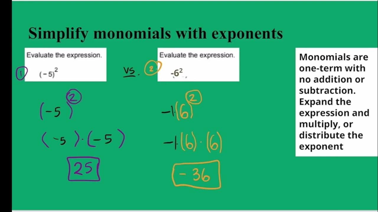 Simplify monomials with exponents - YouTube