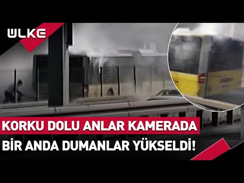 Bir Anda Dumanlar Yükseldi! #İstanbul'da Metrobüs Durağında Korku Dolu Anlar