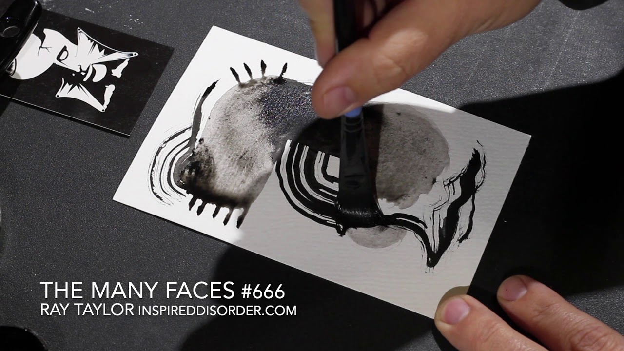 The Many Faces #666 by Ray Taylor || Ink Painting - Making Of - How To ...