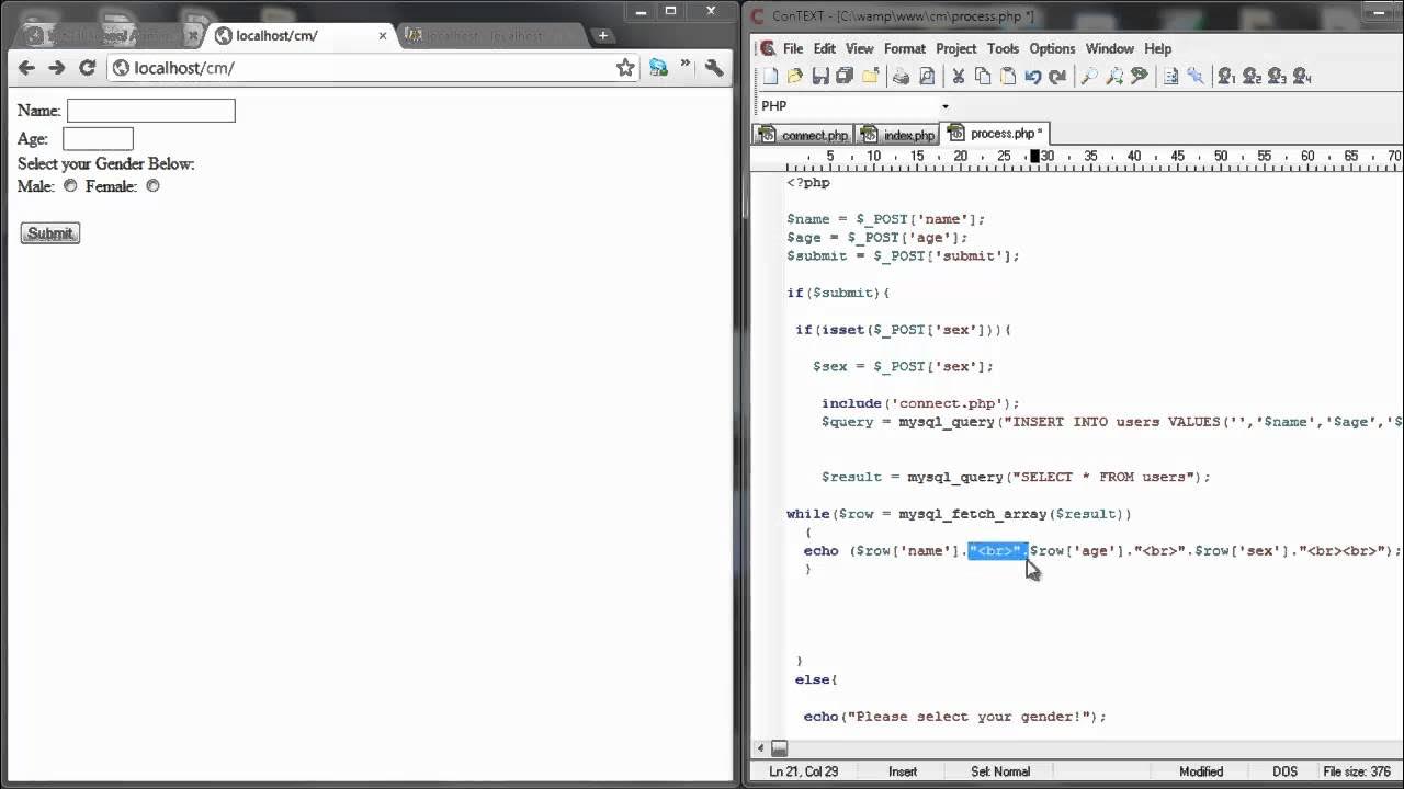 PHP W- MYSQL - Echo Info from a Database - YouTube