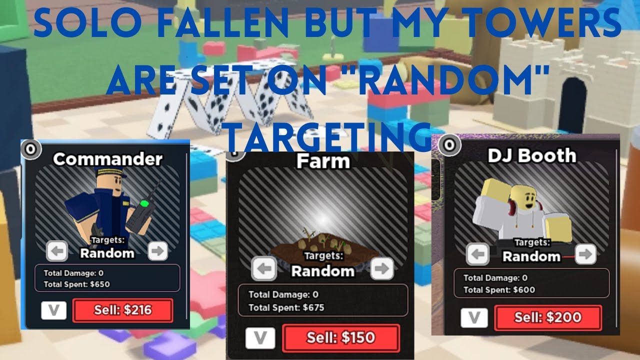 Solo fallen but my towers are set on RANDOM targeting (TDS) - YouTube