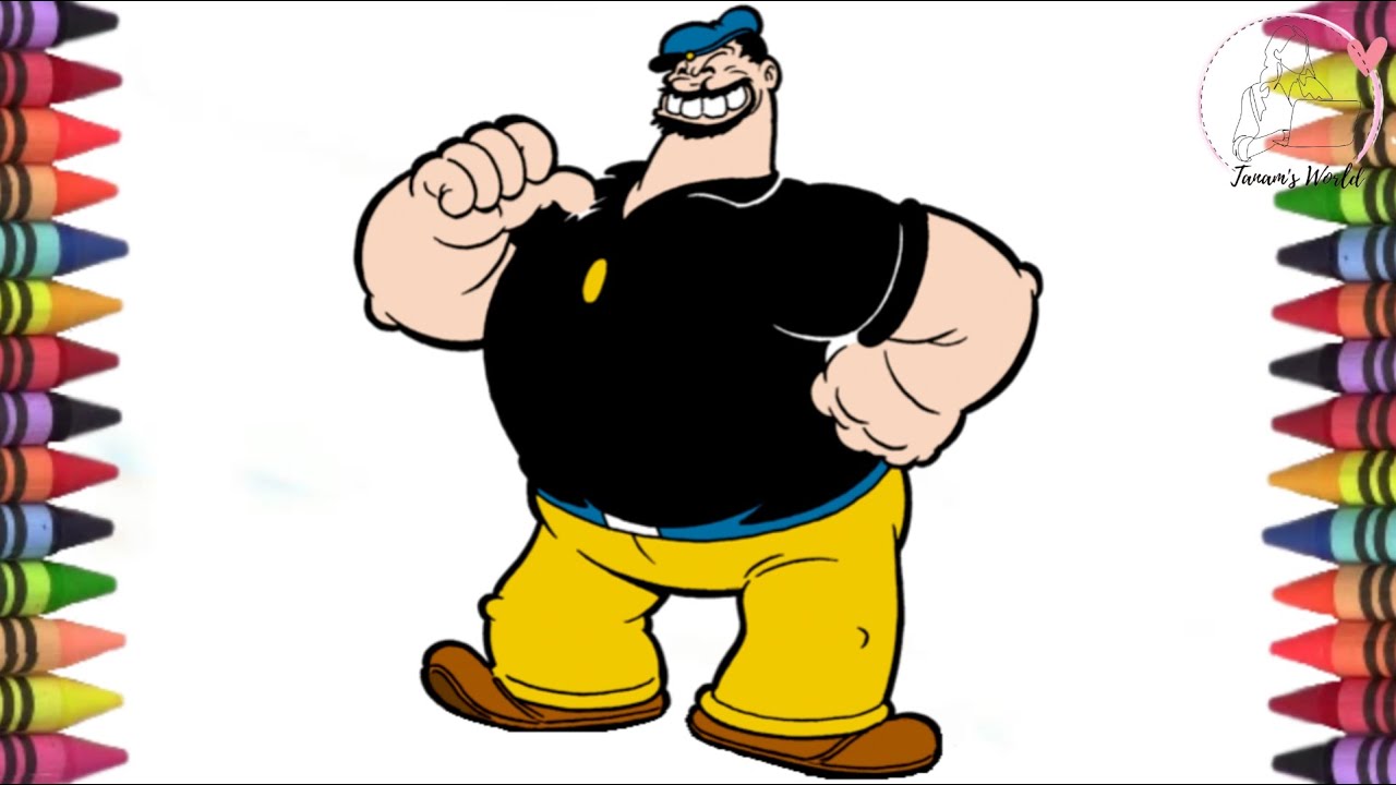 How To Draw Bluto/ Popeye The Sailor Man Cartoon/Step-By-Step/Easy ...