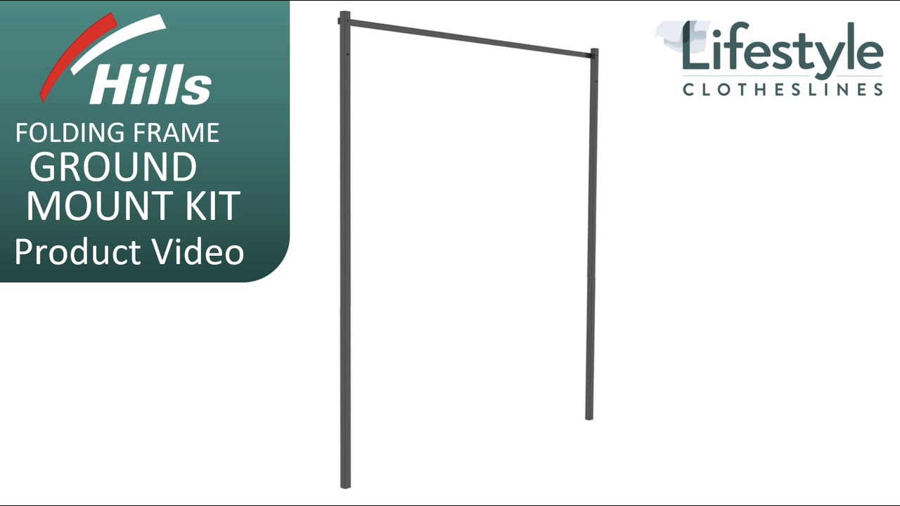 Hills Folding Frame Clothesline Ground Mount Kit Product Video - YouTube