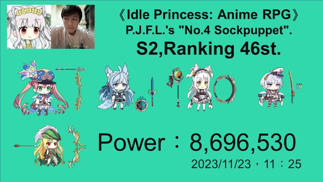 《P.J.F.L.》's《Idle Princess: Anime RPG》 "No.4 Sockpuppet". S2,Ranking ...