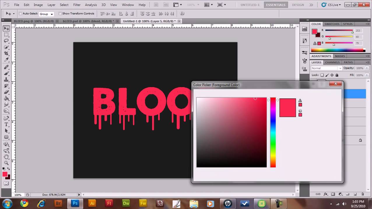 Trick of the Week #4 Blood text Photoshop - YouTube