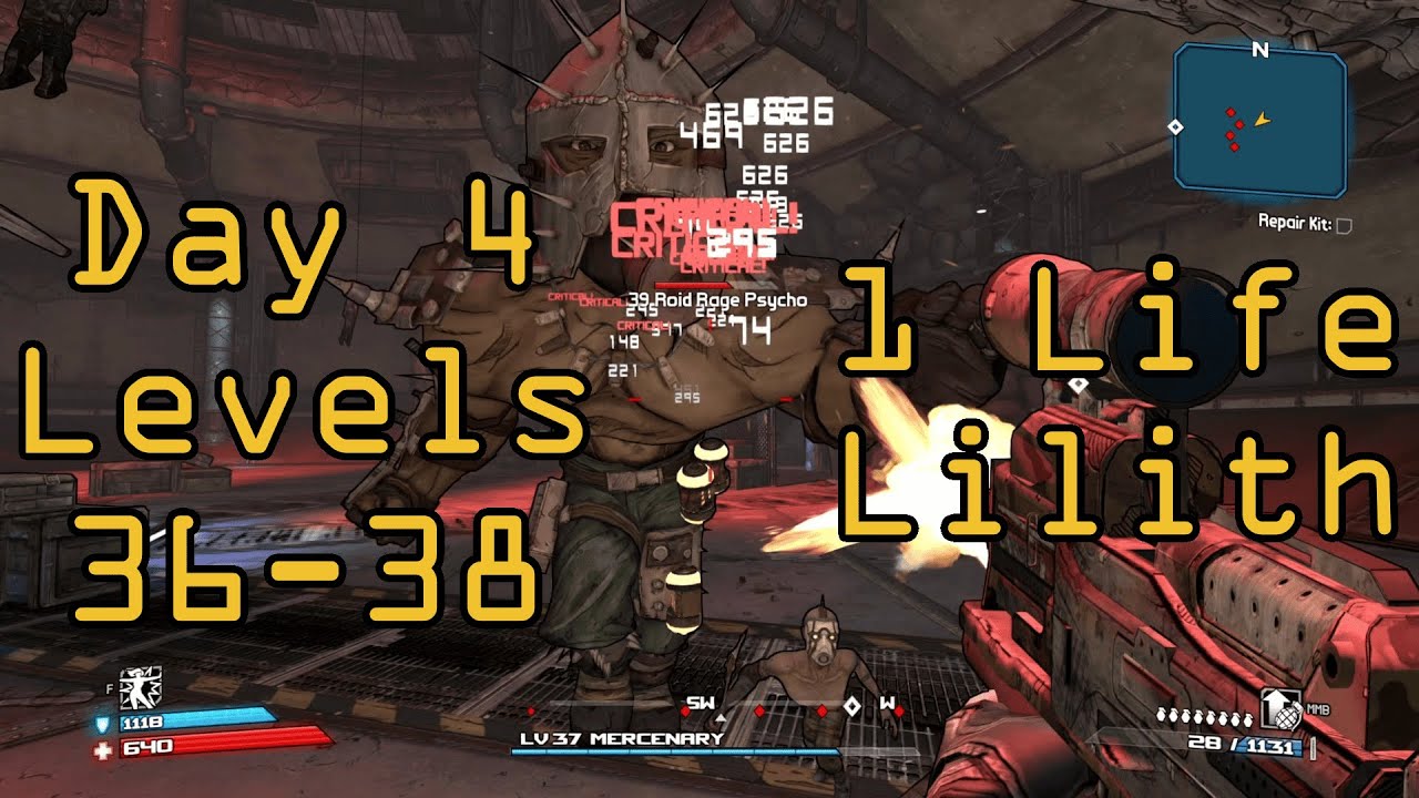 Day 4 - Levels 36-38 - 1 Life Lilith (Complete) - Borderlands 1 - YouTube
