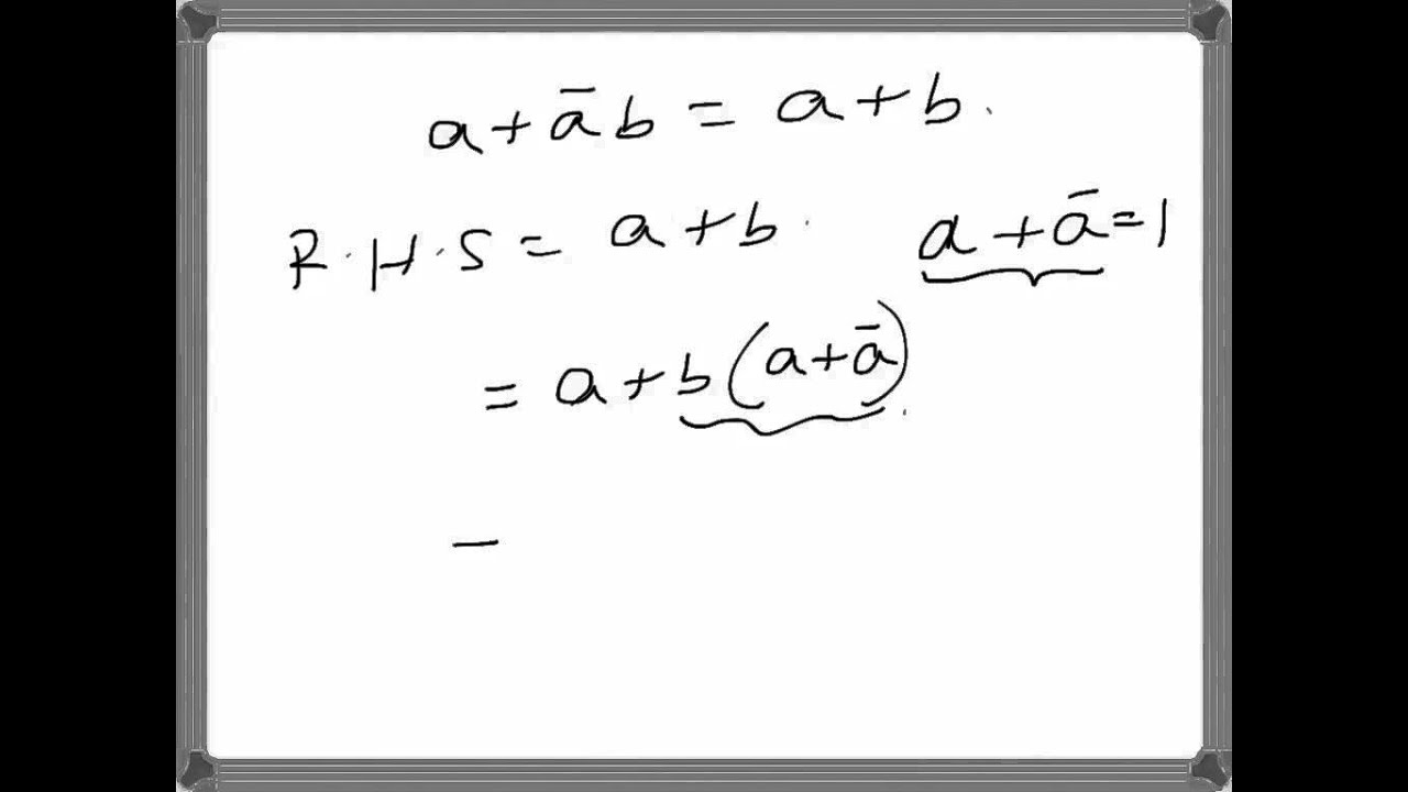 Digital Electronics: Boolean Algebra (Proof of an Identity) - YouTube