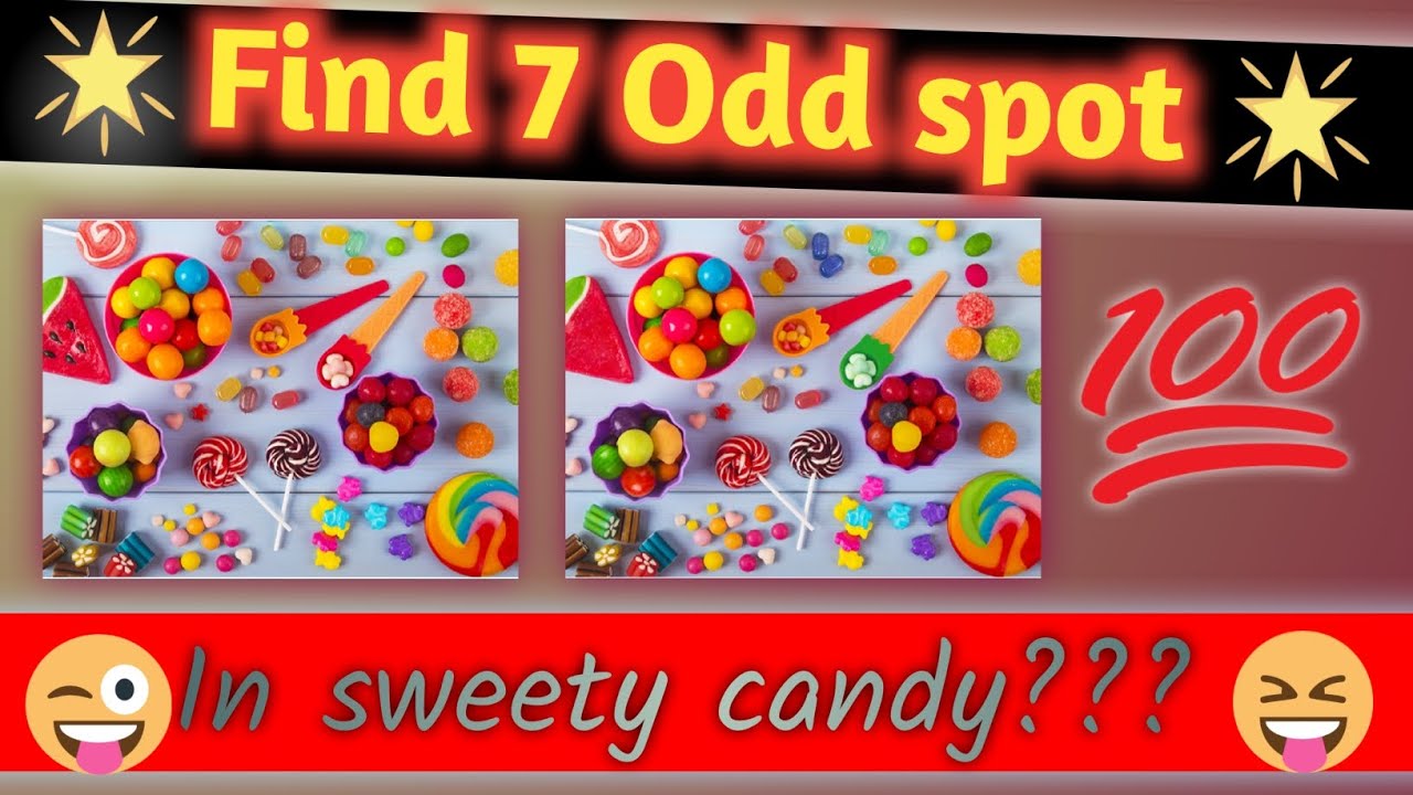 Searching 7 difference in sweety candy🍬🍭and many more//brain exercise ...
