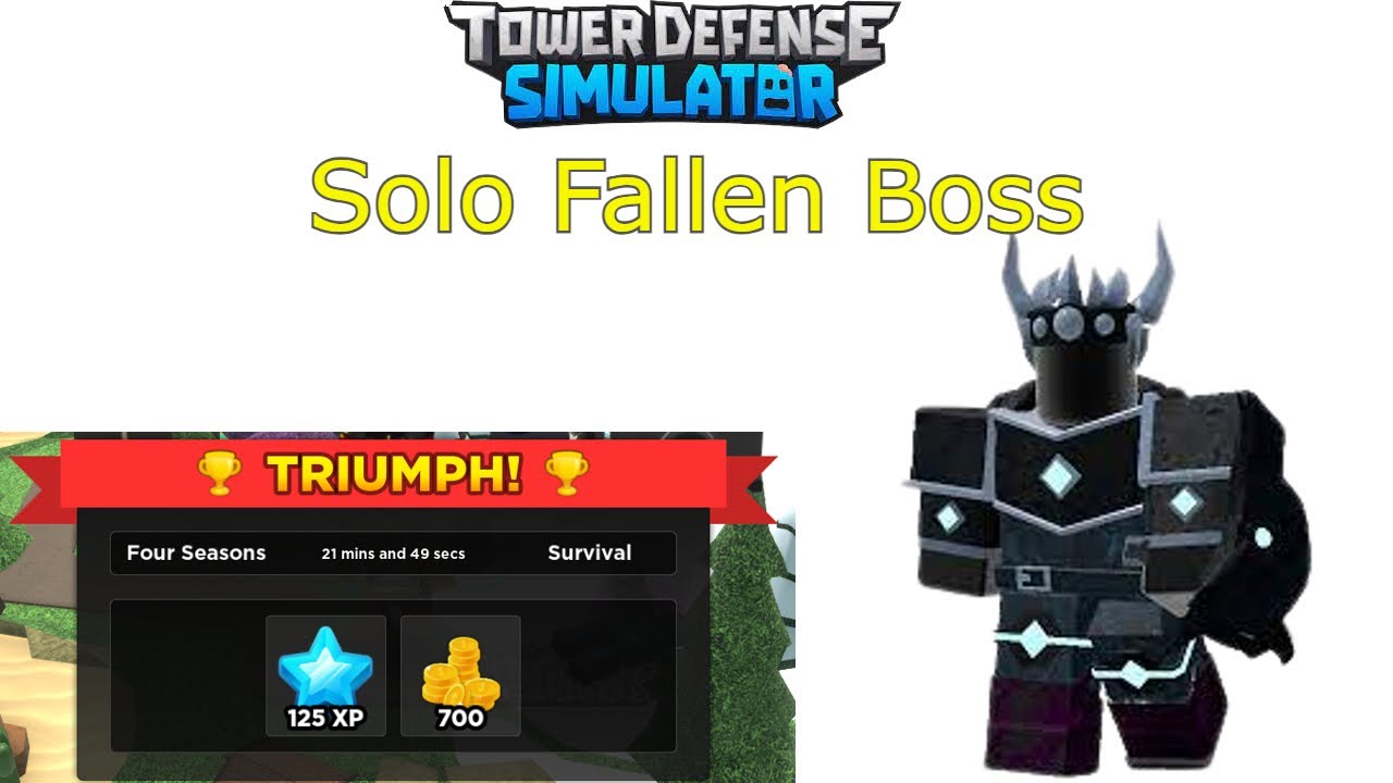 Solo Fallen Boss Tower Defense Simulator - YouTube