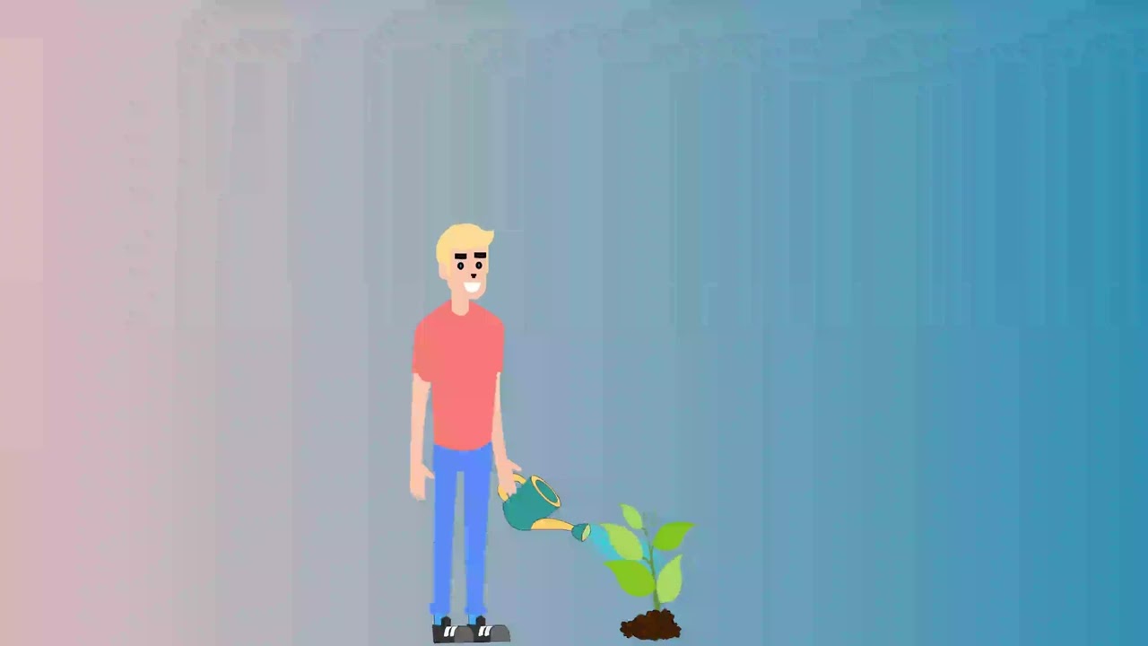 character watering plant animation - YouTube