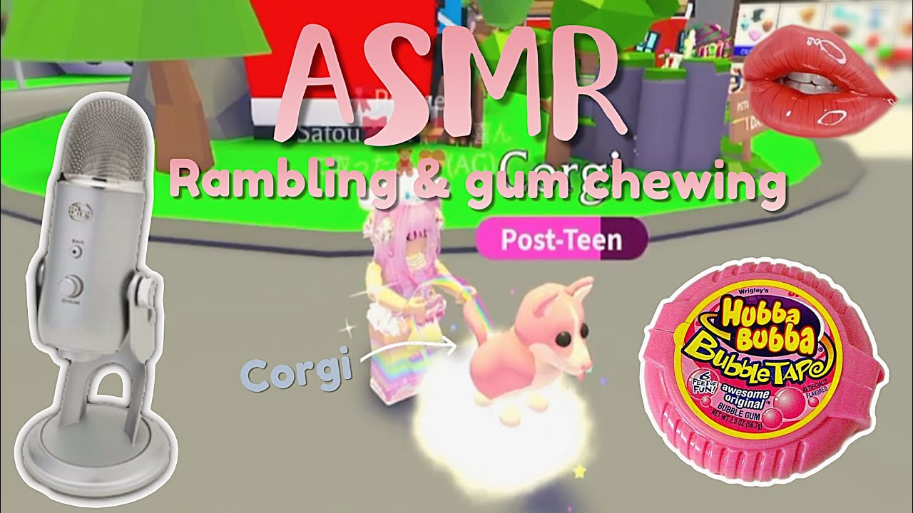 ASMR chewing gum & rambling till I make a NEON CORGI in Adopt me👄💤 ...