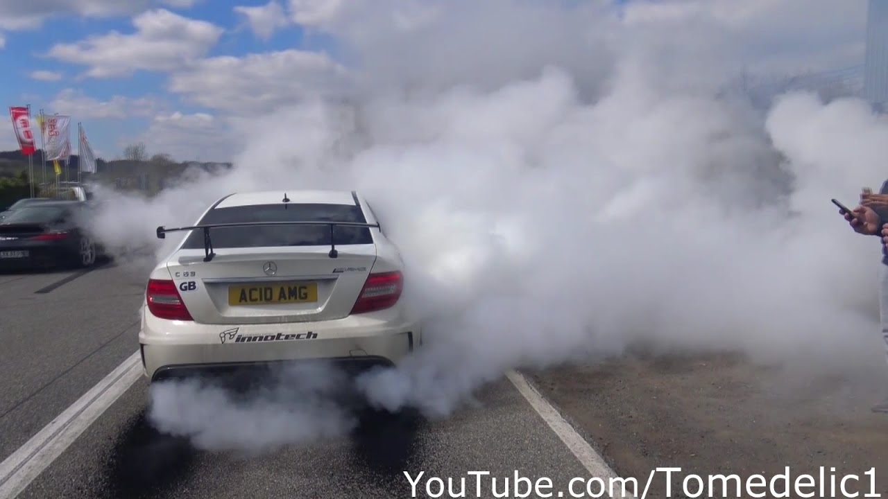 882HP Mercedes C63 AMG Black Series Massive Burnout, LOUD IPE Exhaust ...