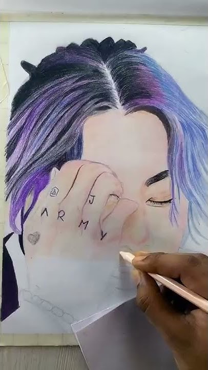 I tried to draw BTS [Jung Kook] pencil sketch #drawing - YouTube