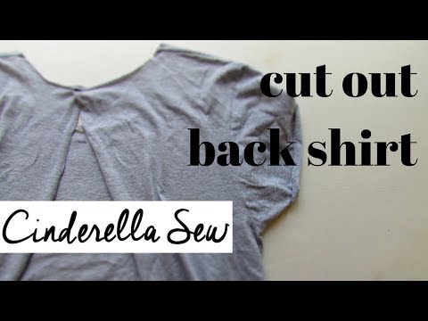 Cut open the back of a t-shirt - DIY backless tshirt tutorial - How to cut back of shirt