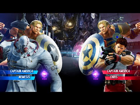 Gladiator Cap & Nemesis vs Gladiator Cap & Chris (Very Hard) Marvel vs Capcom | 4K UHD Gameplay