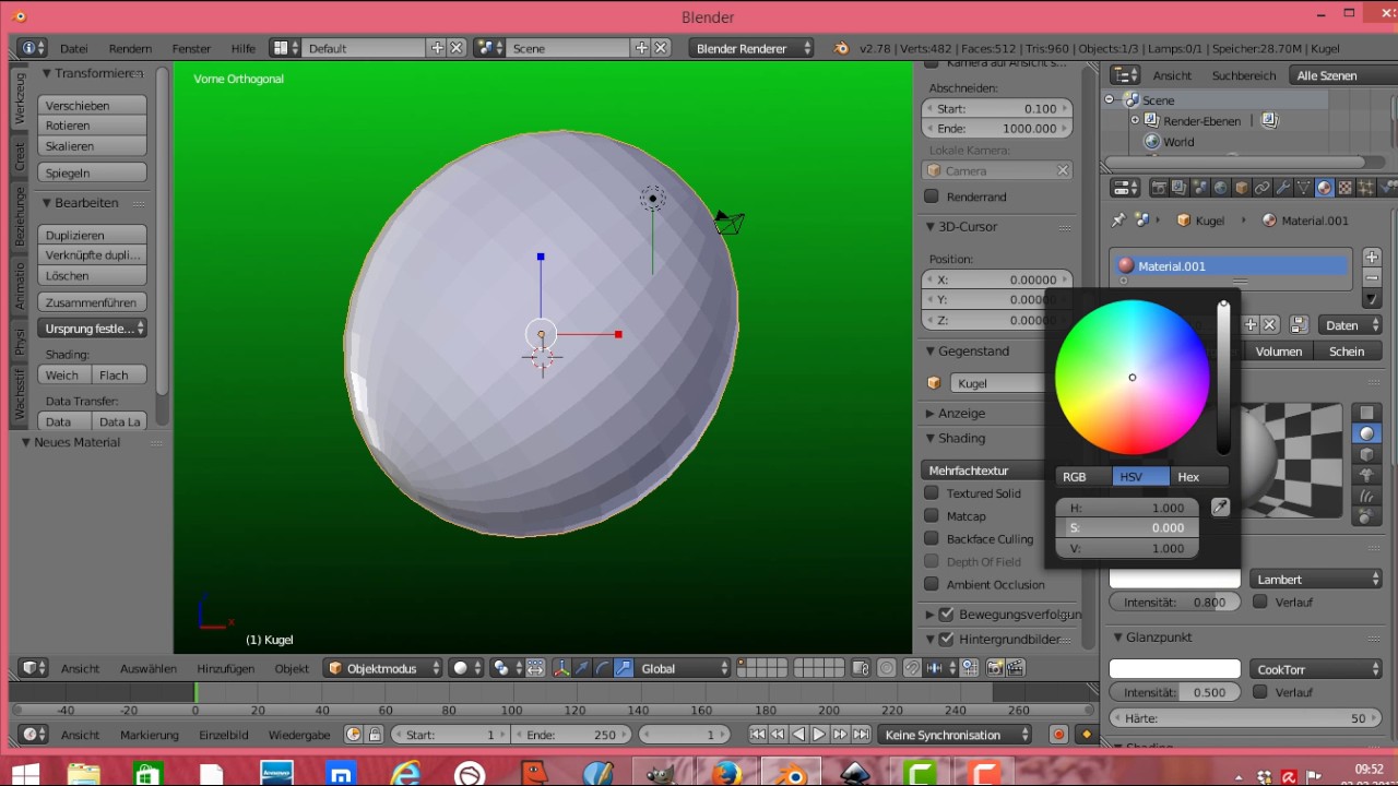Blender tutorial:Kamera bewegen - YouTube