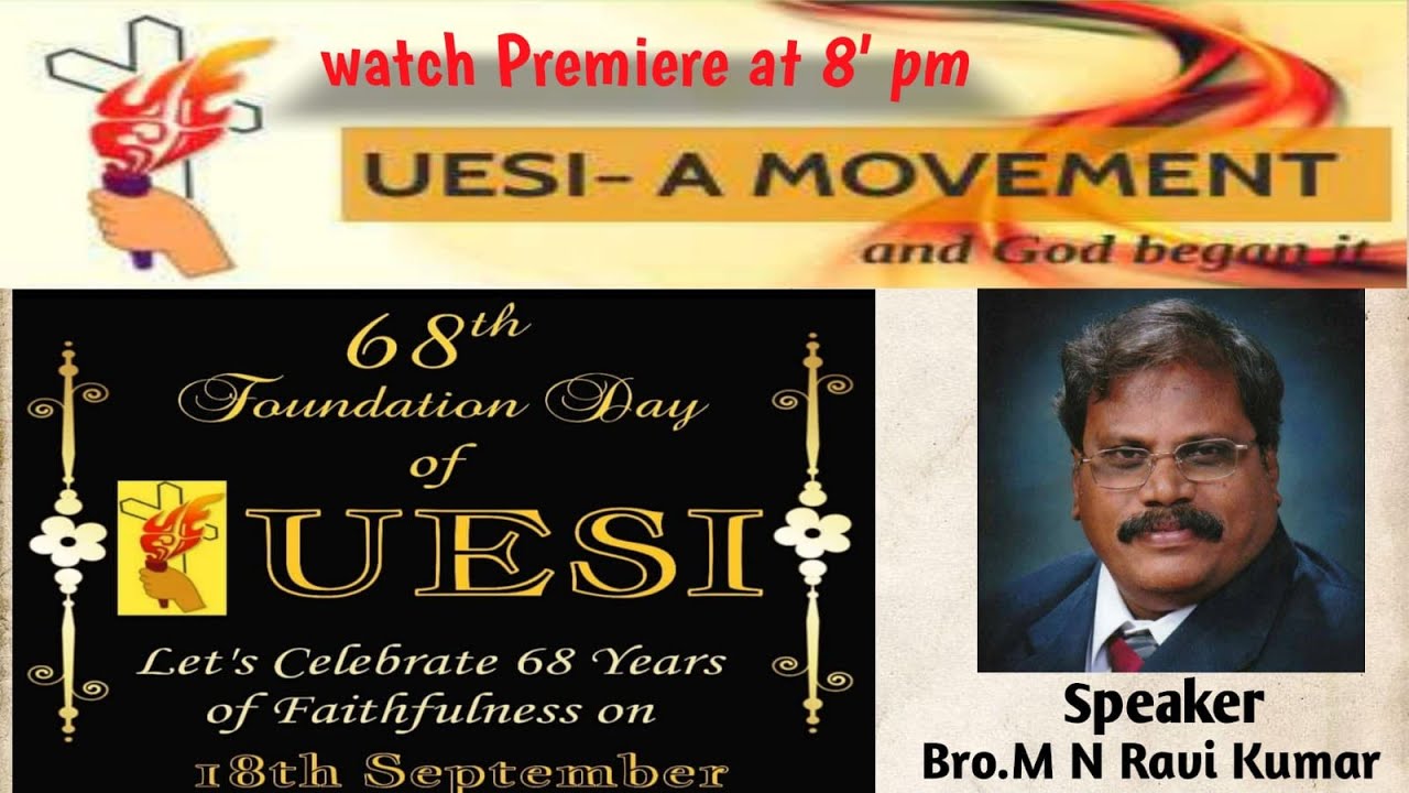 UESI Formation Day 2021 message by M N Ravi kumar anna - YouTube