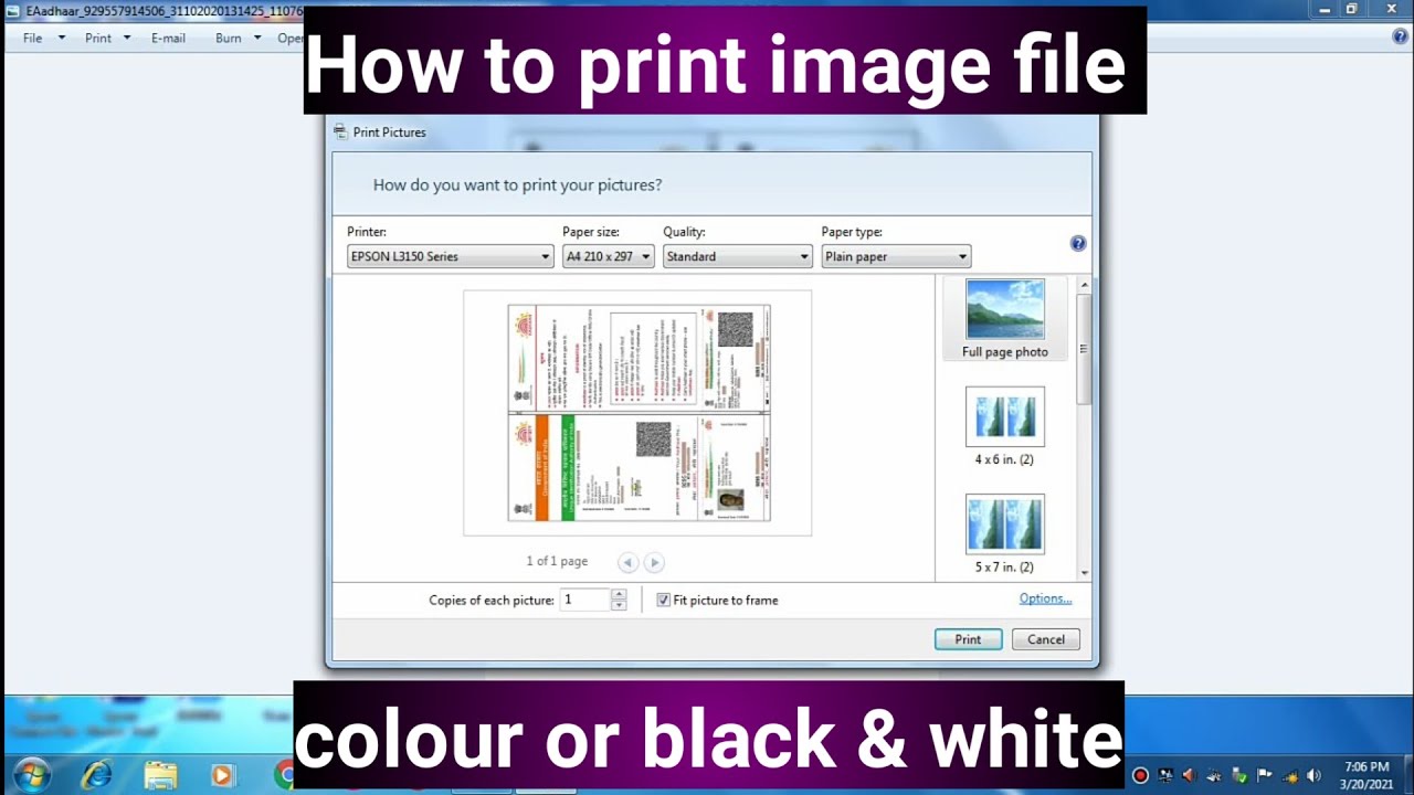 How To Print Image File In Colour Or Black And White YouTube How To Print Image File In Colour Or Black And White YouTube
