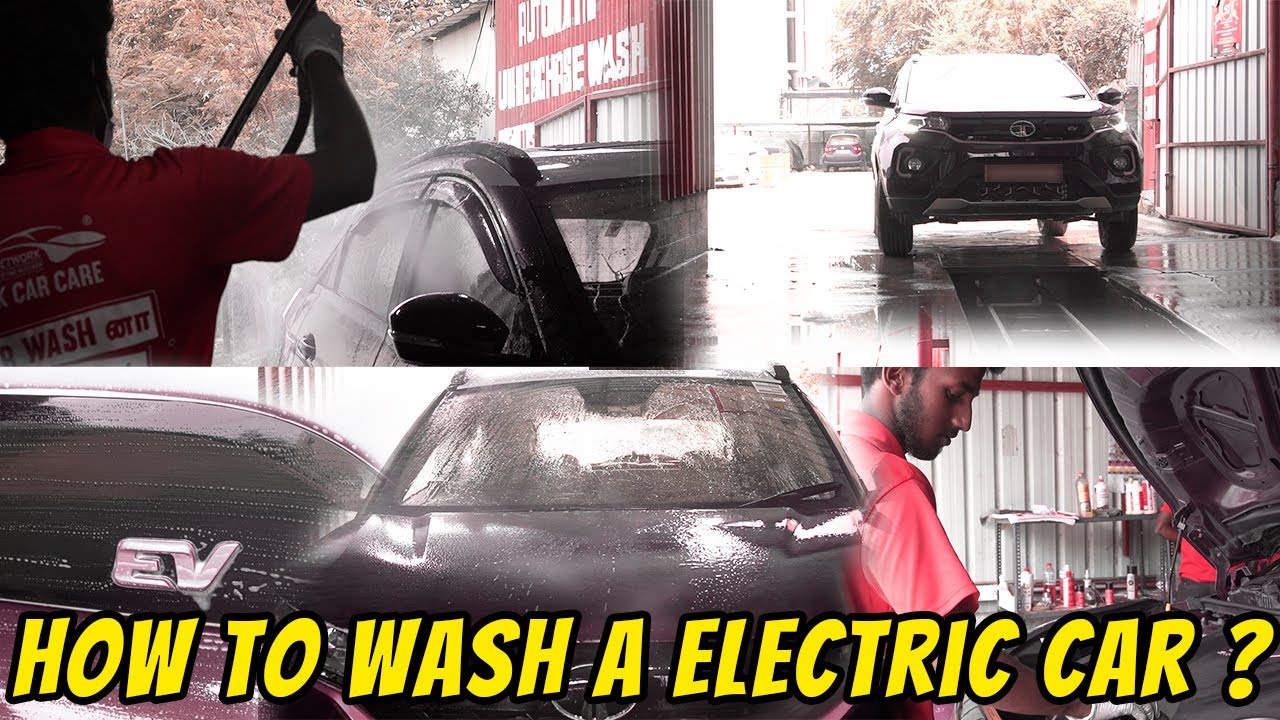 How to wash a Electric Car ? | Electric Car Wash | Battery Car | 5K CAR ...