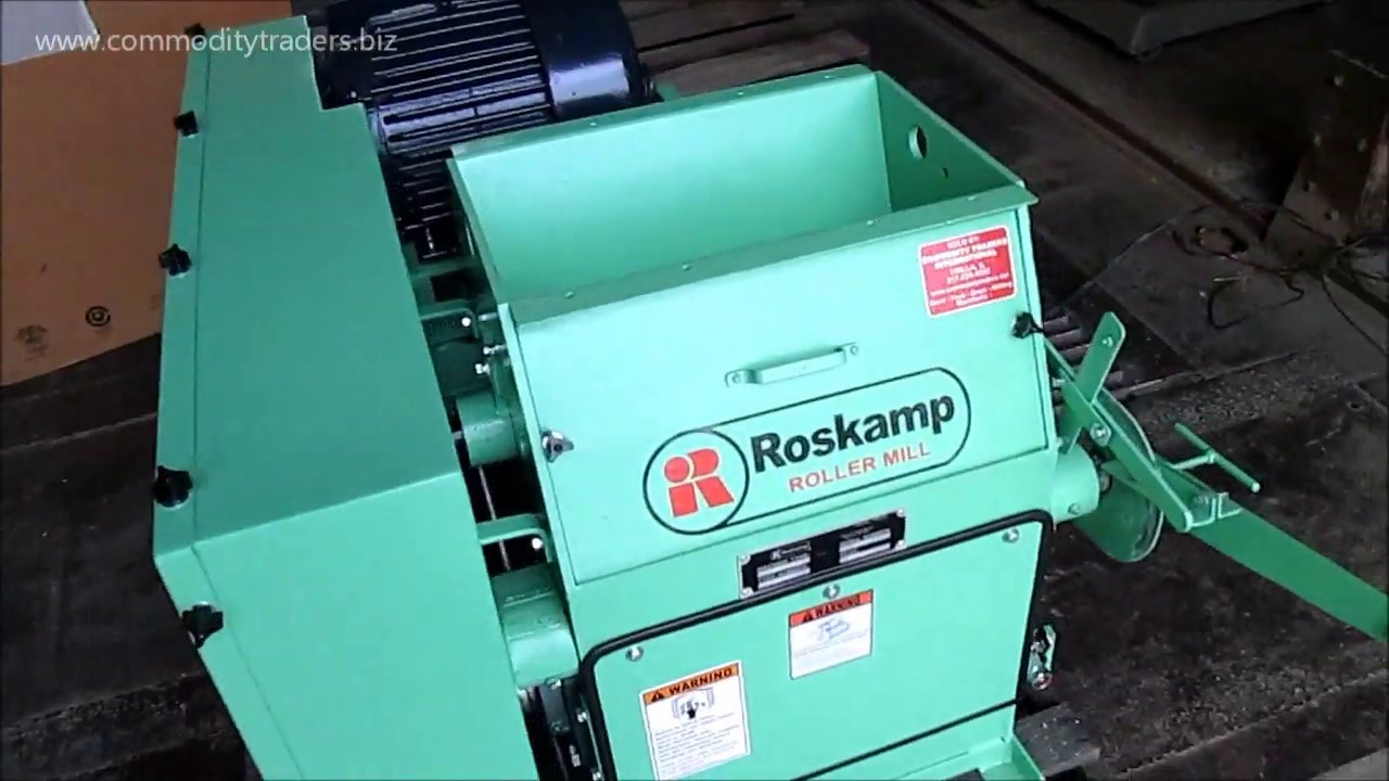 Roskamp Roller Mill, 9x18 single pair - YouTube
