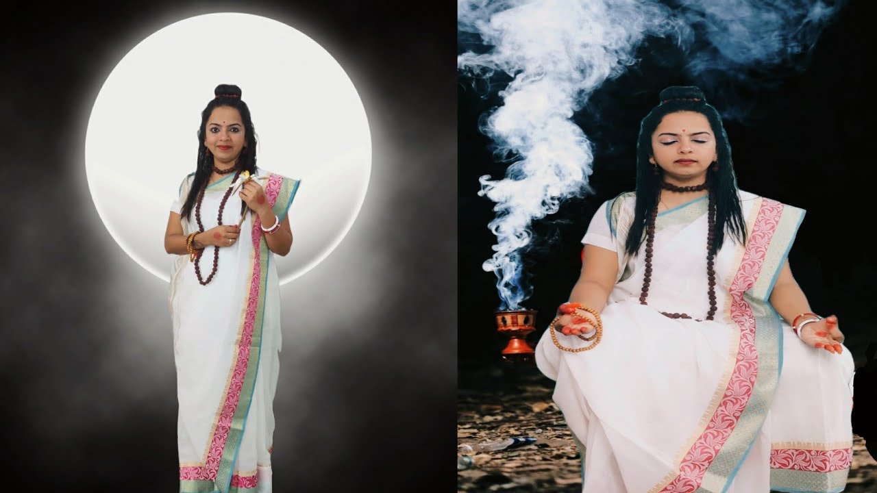 Navratri Day 1(white colour) *DEVI MAA* Look Recreation | Makeup ...