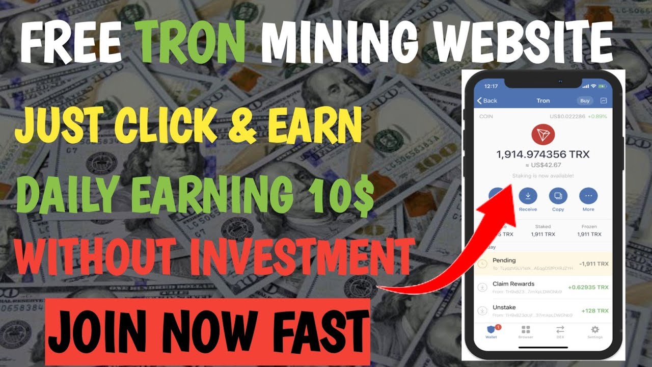 Top Free Trx Mining Website | 5$ Intsant Payout without investment ...